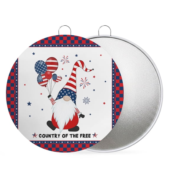 4th of July Round Metal Signs for Outside American Flag Balloon Tin ...