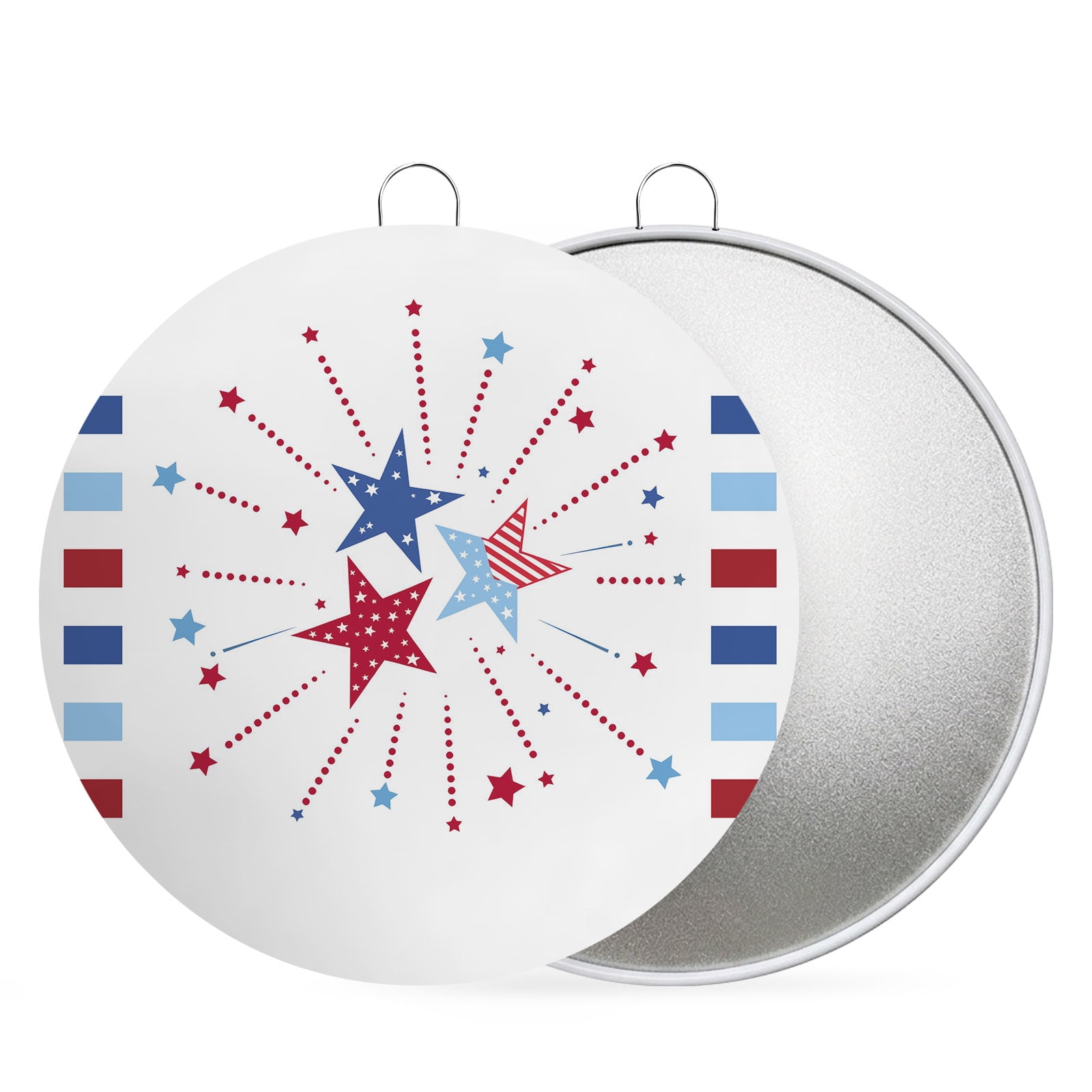 4th of July Round Metal Signs for Outside American Flag Stripes Tin ...