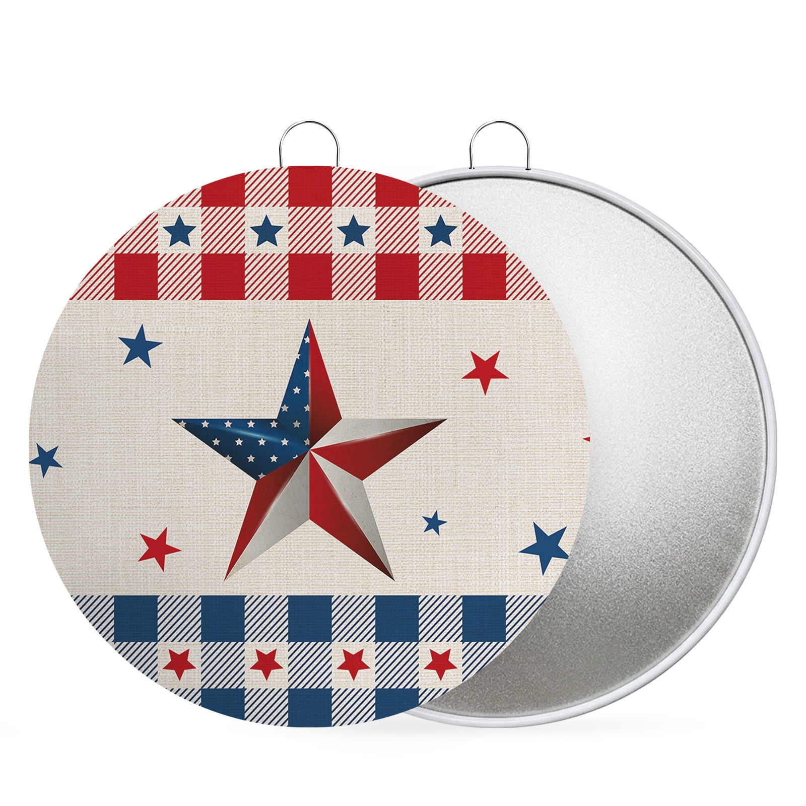 4th of July Round Metal Signs for Outside American Flag Tin Signs ...