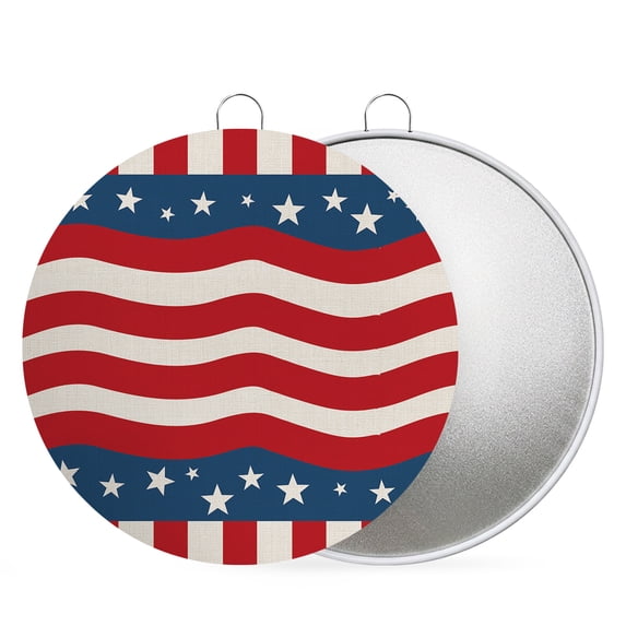 4th of July Round Metal Signs for Outside American Flag Tin Signs ...