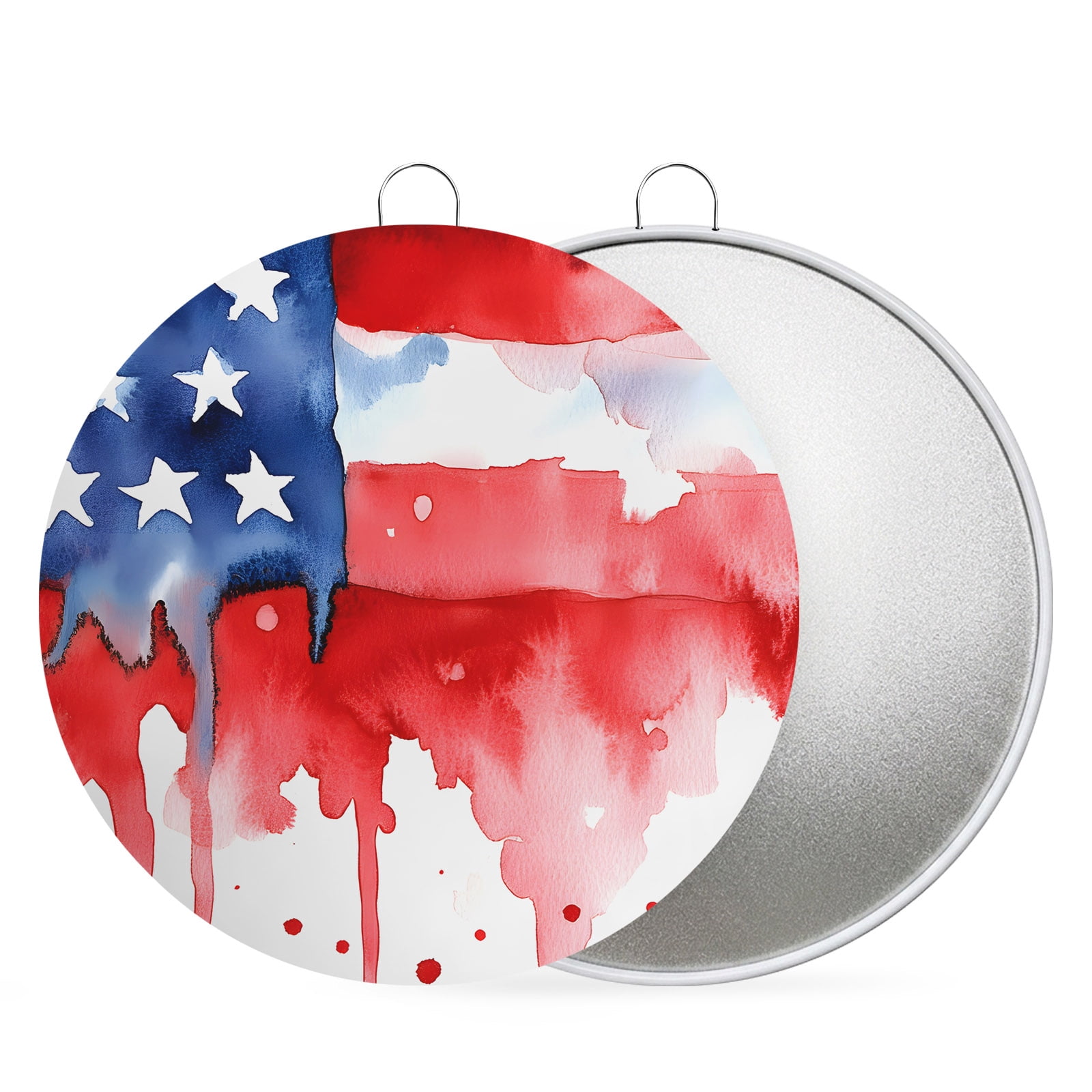 4th of July Round Metal Signs for Outside American Flag Tin Signs ...
