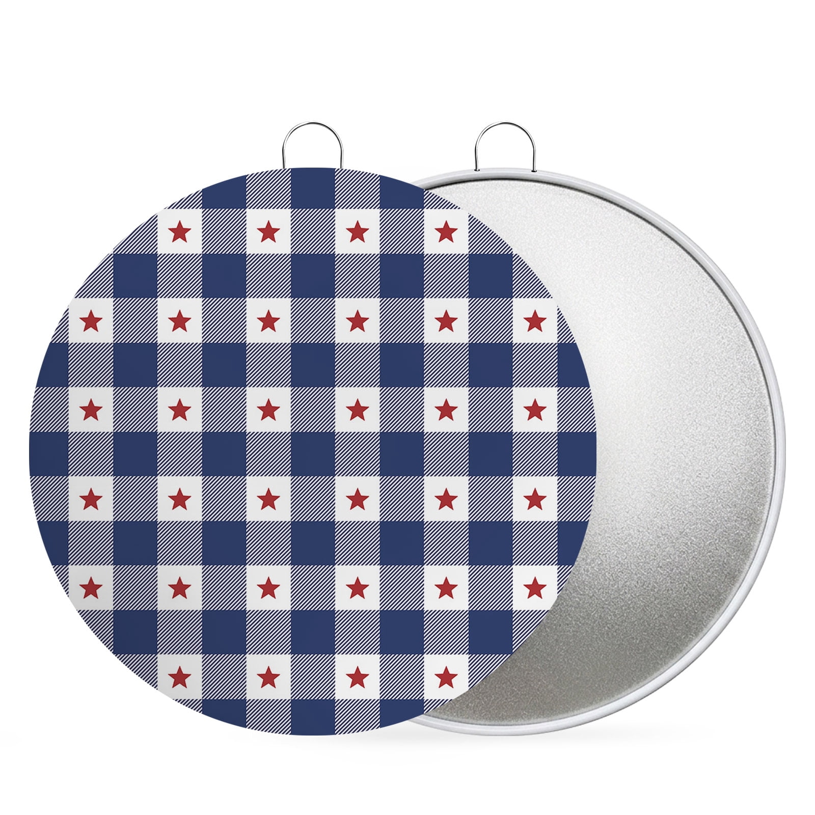 4th of July Round Metal Signs for Outside American Red Stars Flag Tin ...