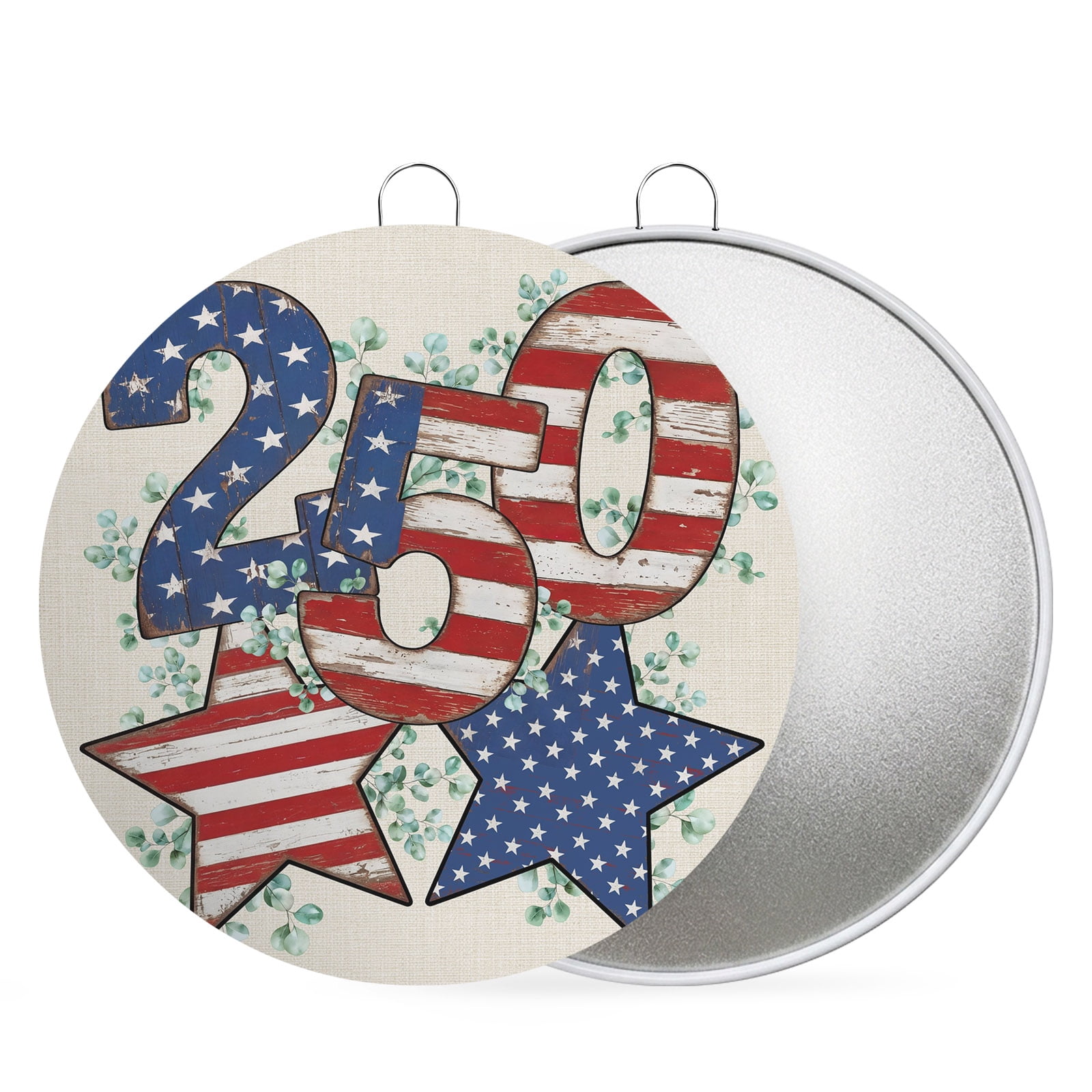 4th of July Round Metal Signs for Outside Anniversary USA Tin Signs ...