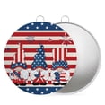 4th of July Round Metal Signs for Outside Gnome Holding Star Red ...