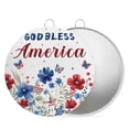 4th of July Round Metal Signs for Outside God Bless America Tin Signs ...