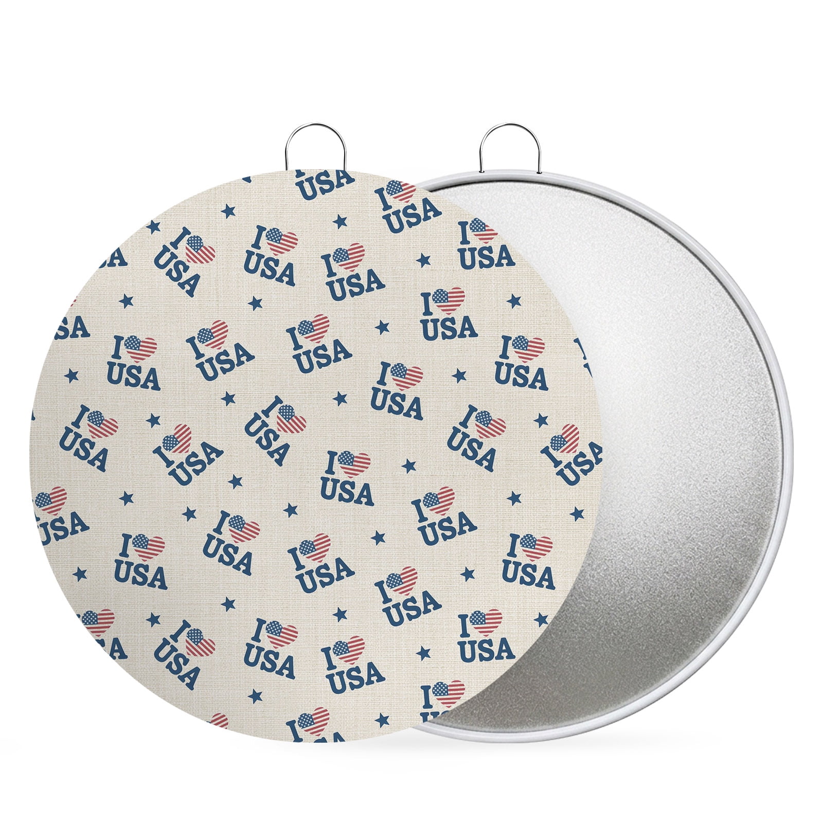4th of July Round Metal Signs for Outside I Love USA Tin Signs ...