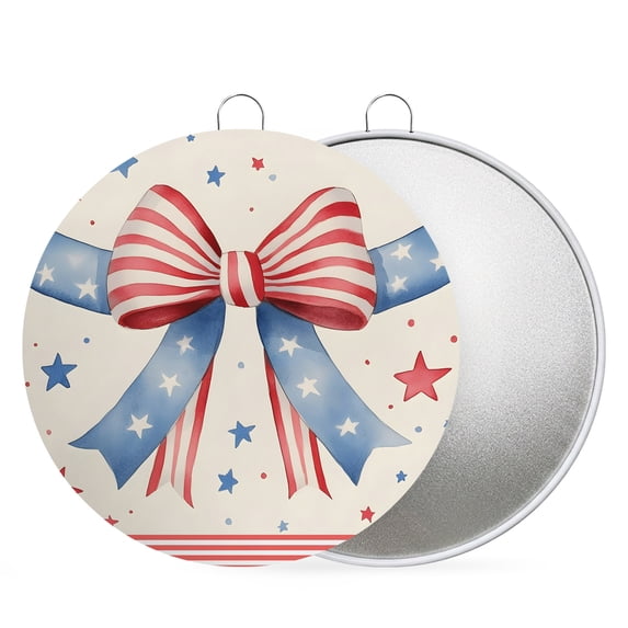 4th of July Round Metal Signs for Outside Patriotic Bow Tie Tin Signs ...