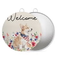 4th of July Round Metal Signs for Outside Patriotic Corgi Tin Signs ...