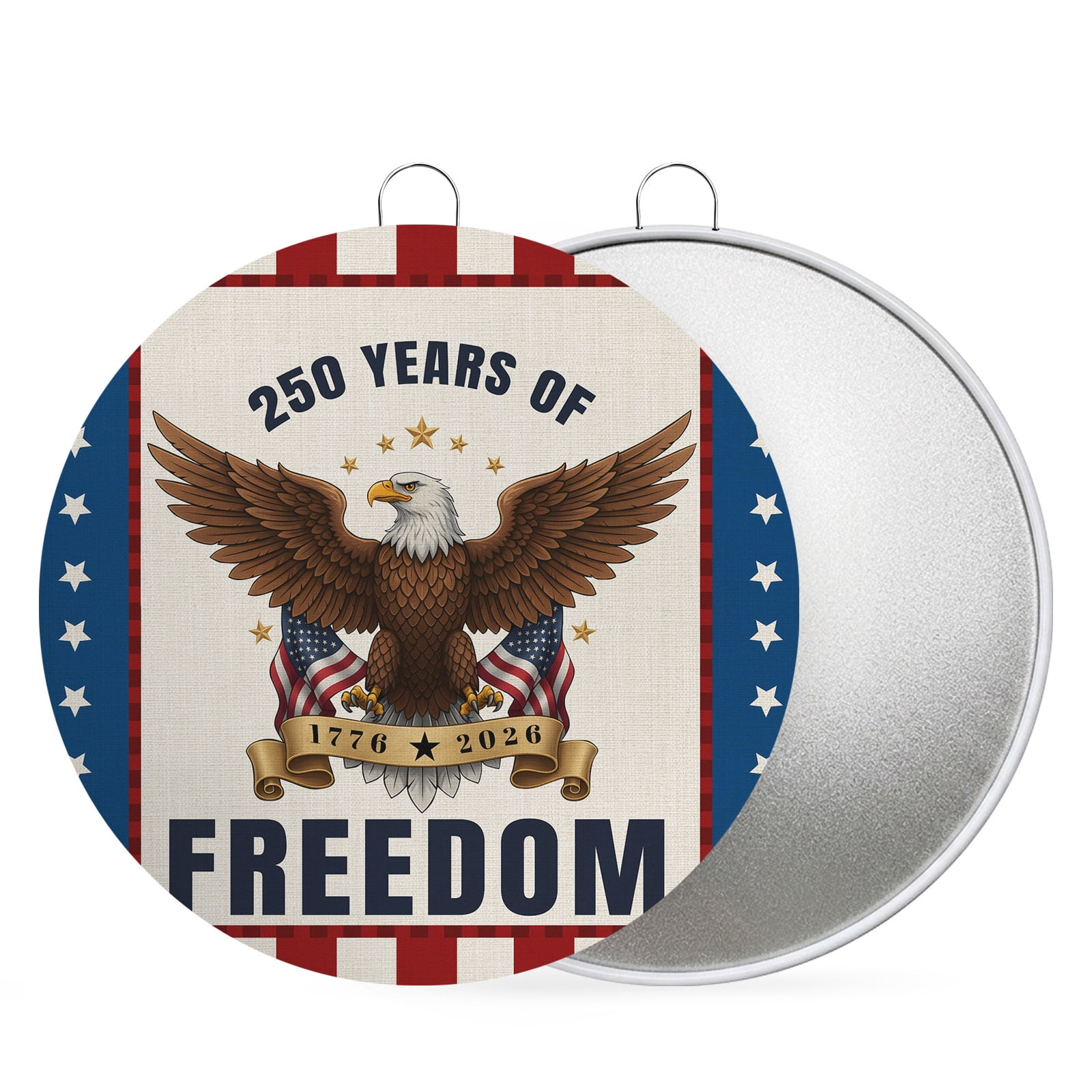 4th of July Round Metal Signs for Outside Patriotic Eagle Tin Signs ...