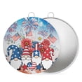 4th of July Round Metal Signs for Outside Patriotic Gnomes Tin Signs ...