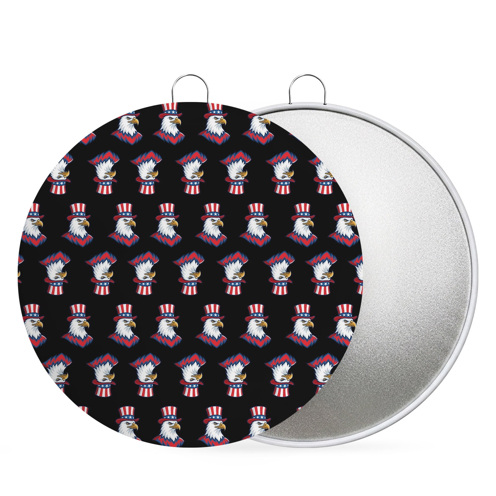4th of July Round Metal Signs for Outside Patriotic Hat Bald Eagle Tin ...
