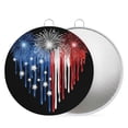 4th of July Round Metal Signs for Outside Patriotic Heart Fireworks Tin ...