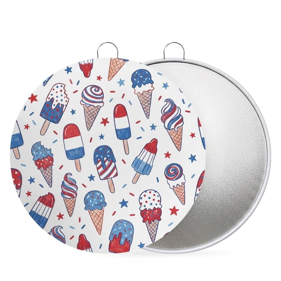 4th of July Round Metal Signs for Outside Patriotic Ice Cream Cones Tin ...