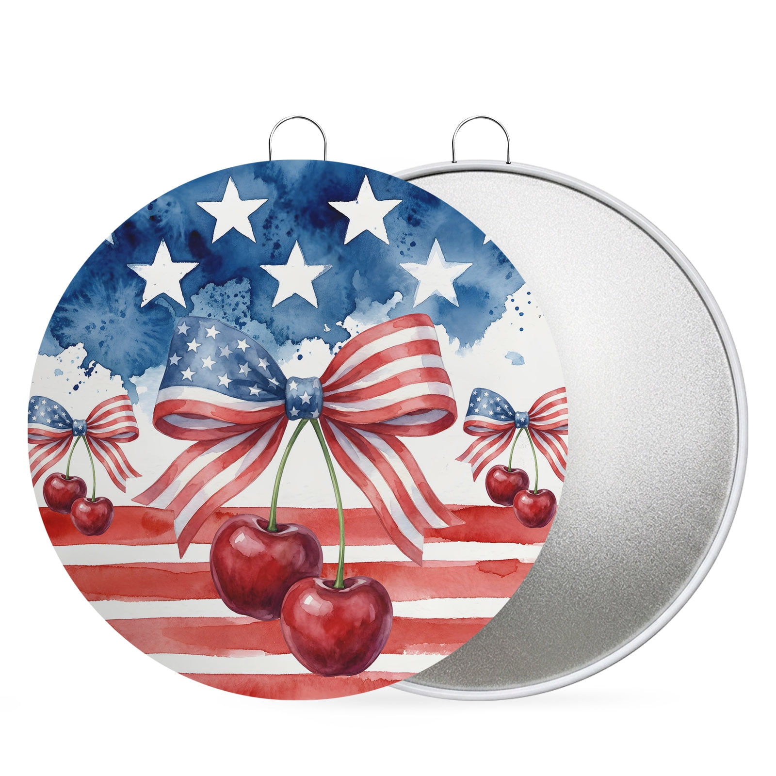 4th of July Round Metal Signs for Outside Patriotic Star Stripes Tin ...