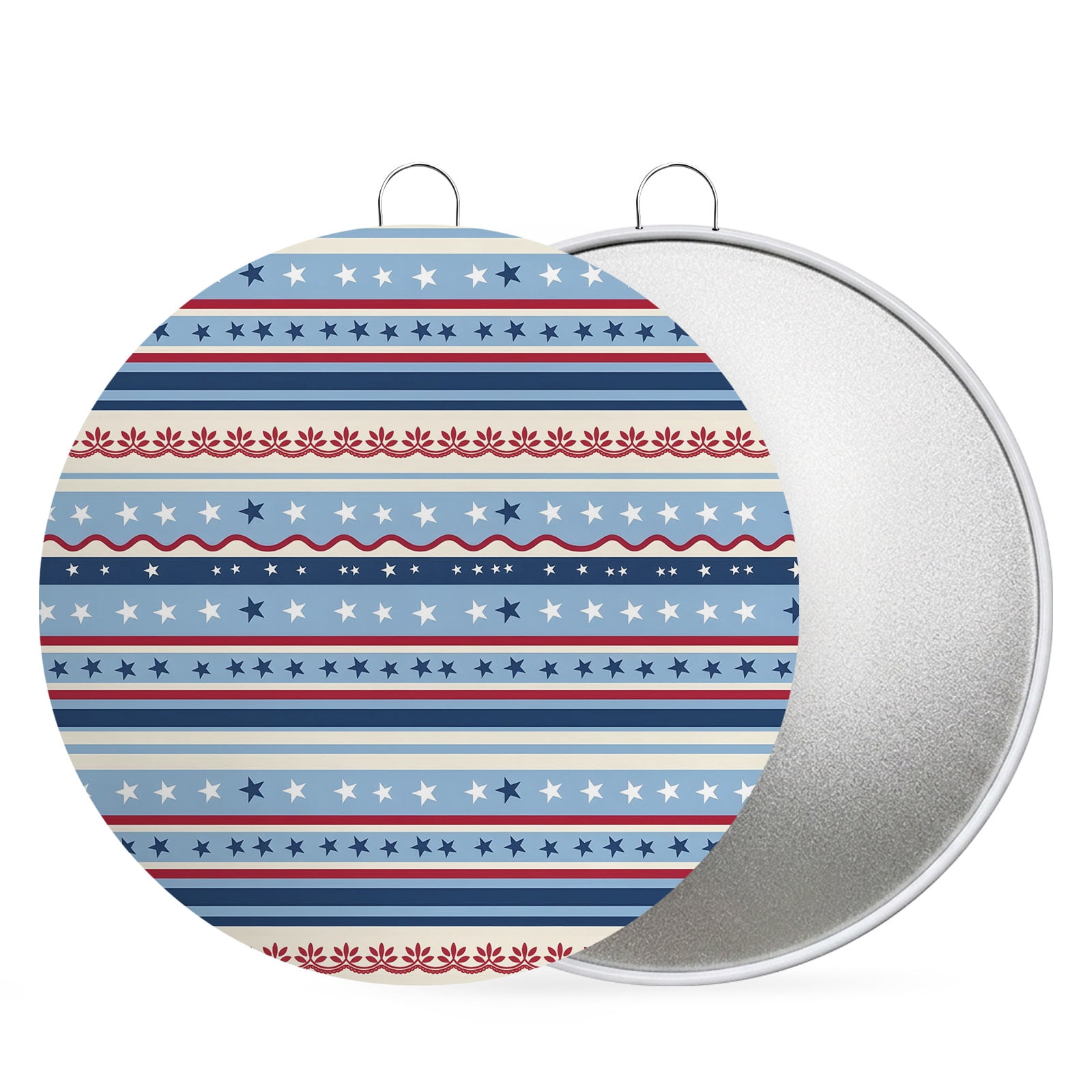 4th of July Round Metal Signs for Outside Patriotic Star Stripes Tin ...
