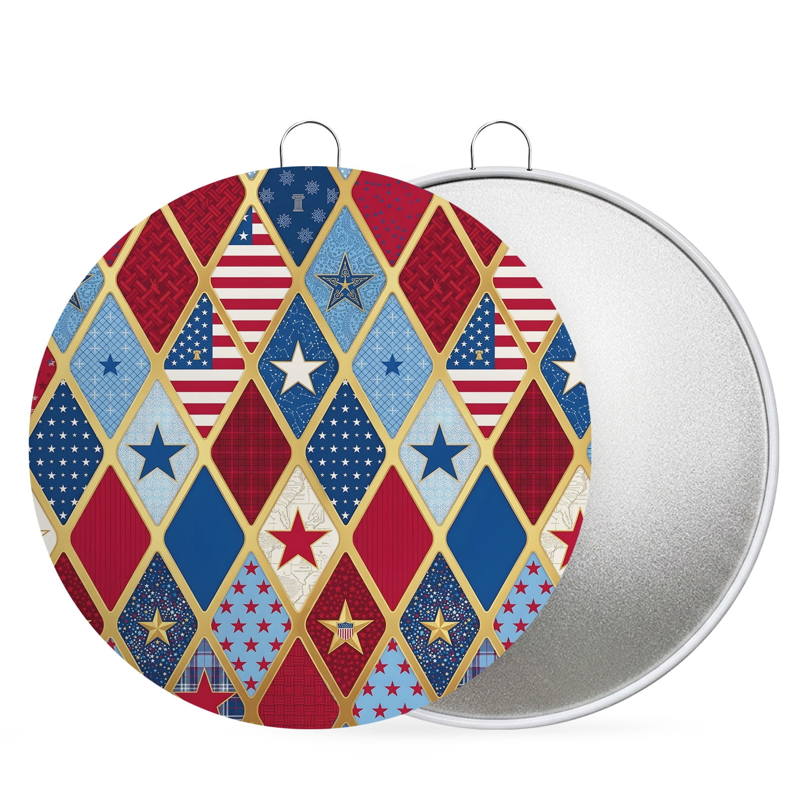 4th of July Round Metal Signs for Outside Patriotic Star Stripes Tin ...
