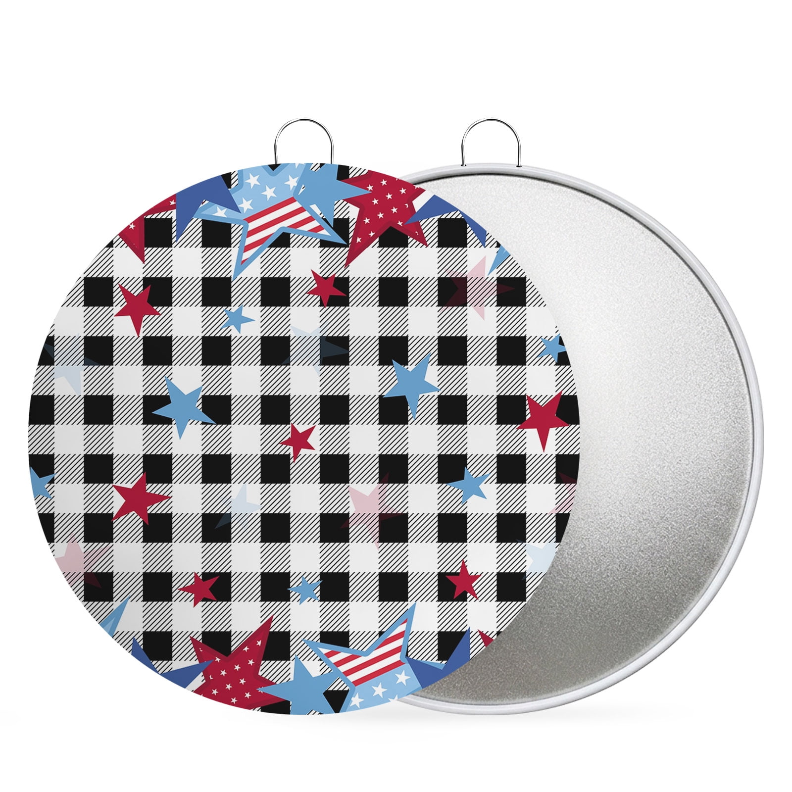 4th of July Round Metal Signs for Outside Patriotic Stars Tin Signs ...