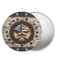 4th of July Round Metal Signs for Outside Patriotic Stars Wreath Tin ...