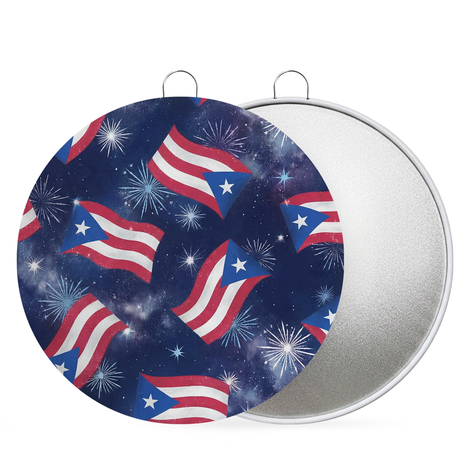 4th of July Round Metal Signs for Outside Patriotic USA Flag Tin Signs ...