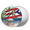 4th of July Round Metal Signs for Outside Puerto Rico Flag Frog Tin ...