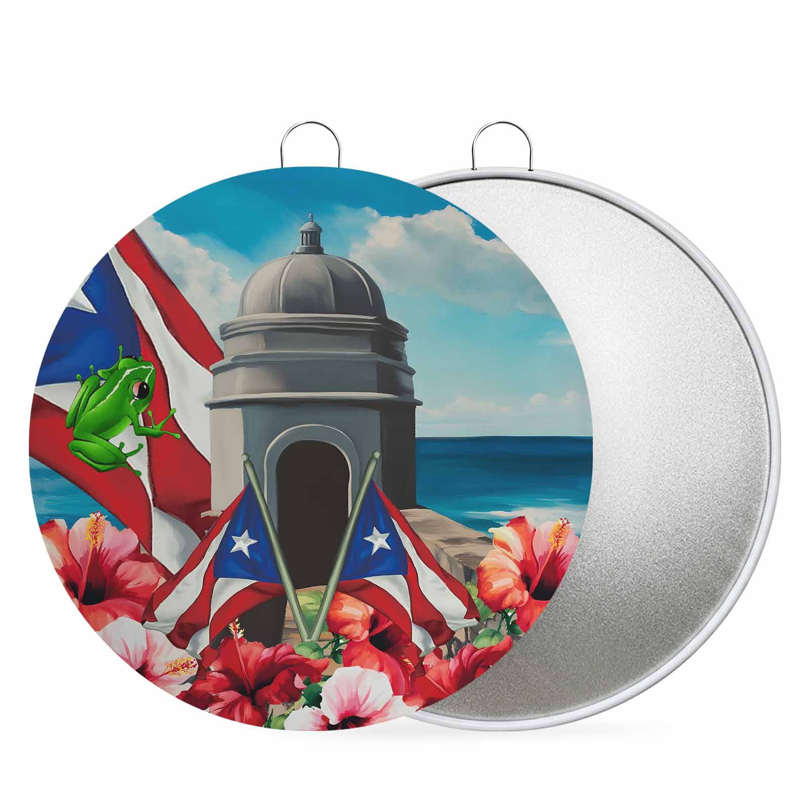 4th of July Round Metal Signs for Outside Puerto Rico Flag Tin Signs ...