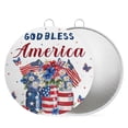 4th of July Round Metal Signs for Outside Red Blue Floral Vase Tin ...