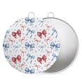 4th of July Round Metal Signs for Outside Red White Blue Bow Tie Tin ...