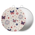 4th of July Round Metal Signs for Outside Stars Firework Butterfly Tin ...