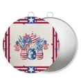 4th of July Round Metal Signs for Outside USA Flag Flower Vase Tin ...