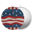 4th of July Round Metal Signs for Outside USA Flag Stripes Tin Signs ...