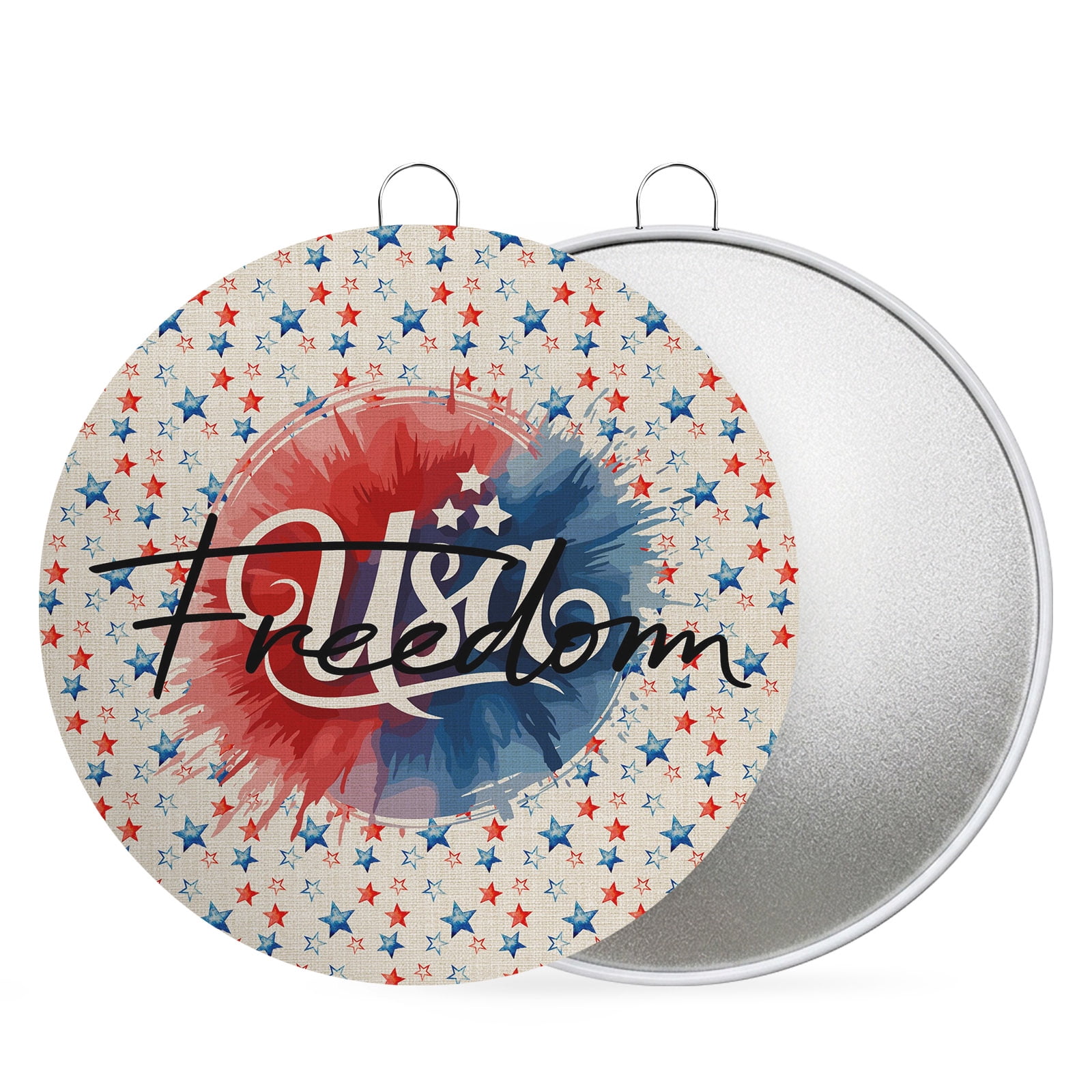4th of July Round Metal Signs for Outside USA Freedom Tin Signs ...