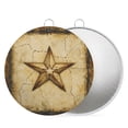 4th of July Round Metal Signs for Outside Western Star Rustic Tin Signs ...
