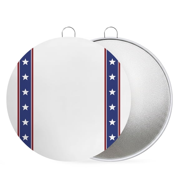 4th of July Round Metal Signs for Outside White American Stars Flag Tin ...