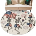4th of July Round Rug 5ft Washable Circle Kitchen Rugs Non Slip ...