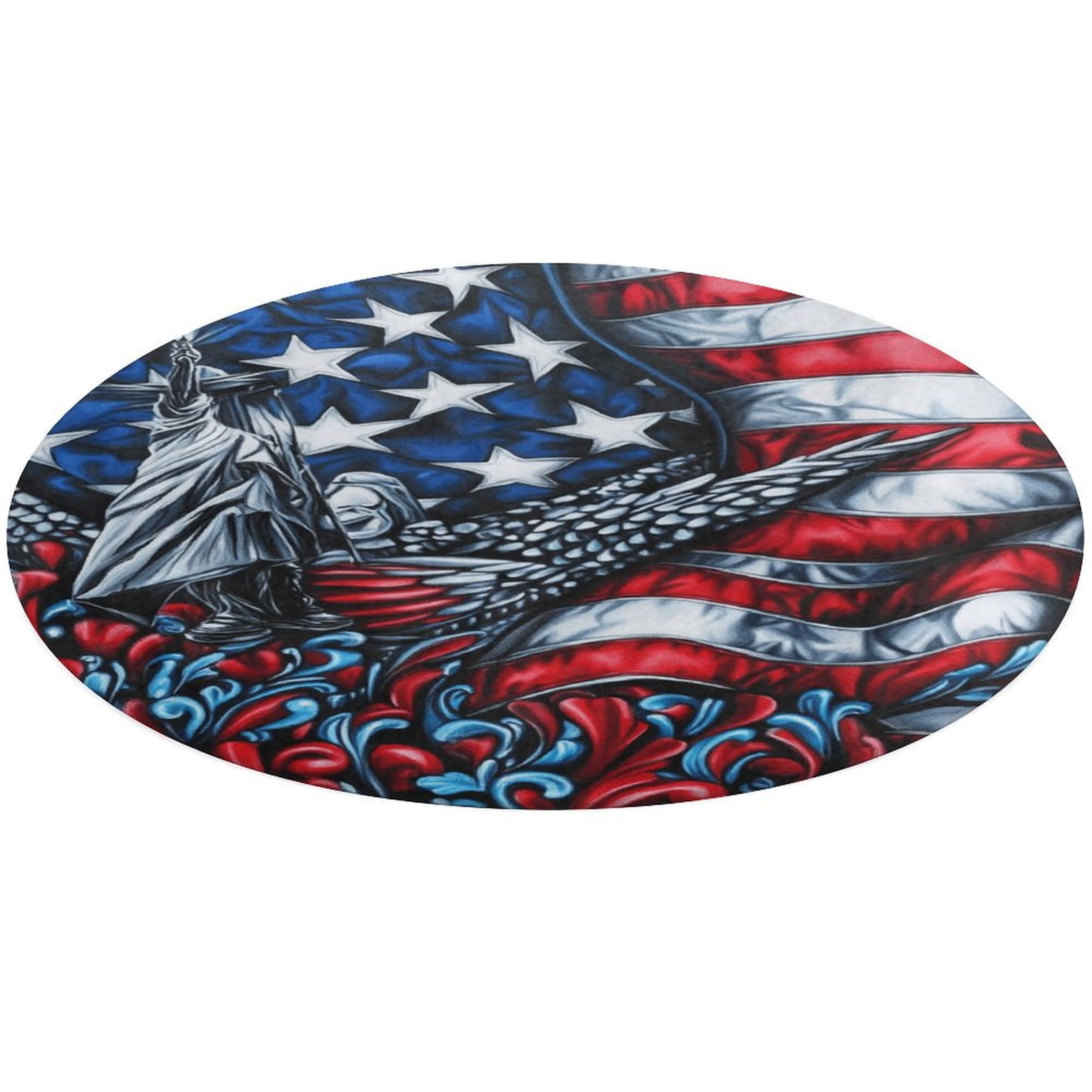 4th of July Round Rugs -Washable Non-Slip Small Round Area Rug Throw ...