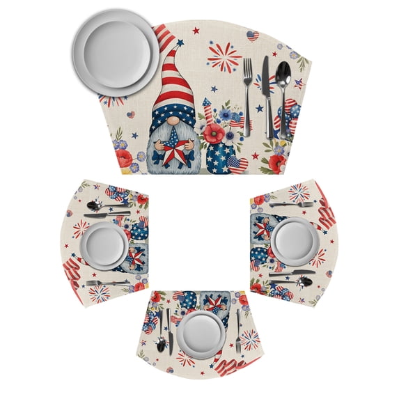 4th of July Round Table Placemats Set of 4 Wedge Placemats, Retro ...