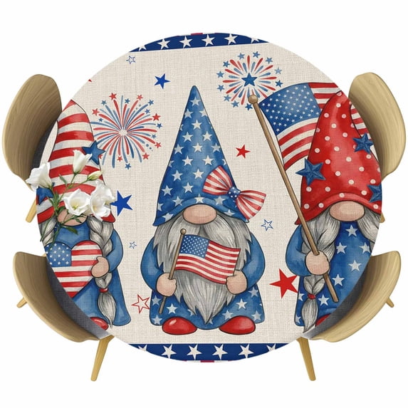 4th of July Round Tablecloth 36-44 Inch Round Fitted Table Cloth with ...