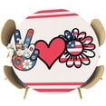 4th of July Round Tablecloth 55-60 Inch Round Fitted Table Cloth with ...
