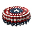 4th of July Round Tablecloth 60 Inch, Patriotic Stars Design Waterproof ...