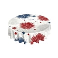4th of July Round Tablecloth Polyester Patriotic Star Table Cover ...