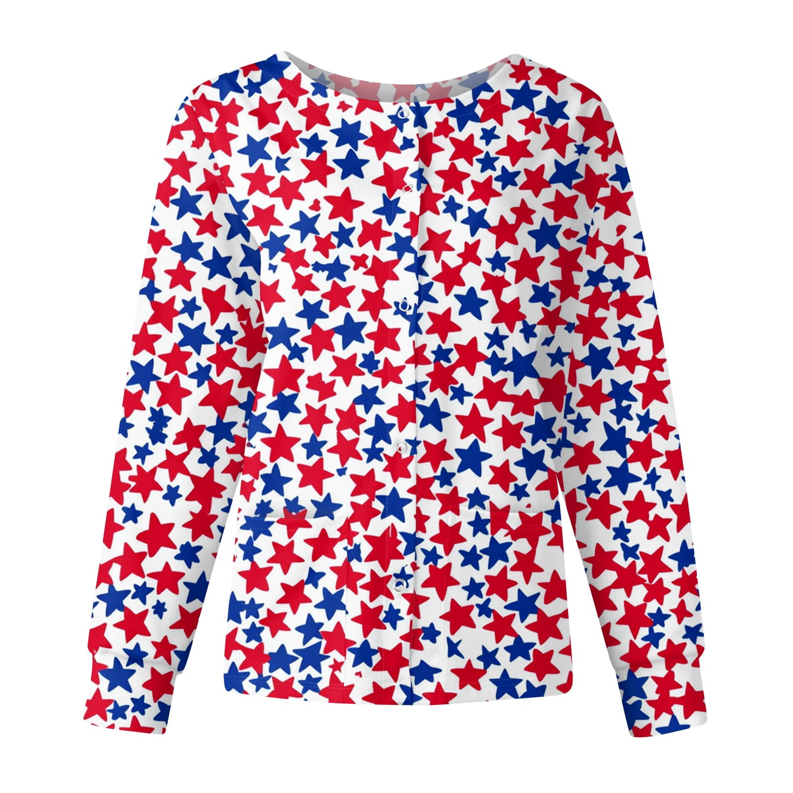 4th Of July Scrub Shirts for Women Scrub Jackets American Flag ...