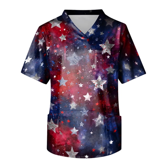4th of July Scrub Top for Men 250th Anniversary USA – Patriotic, 3 ...