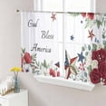 4th of July Semi Sheer Curtains 45 Inch Length 2 Panels Set ...