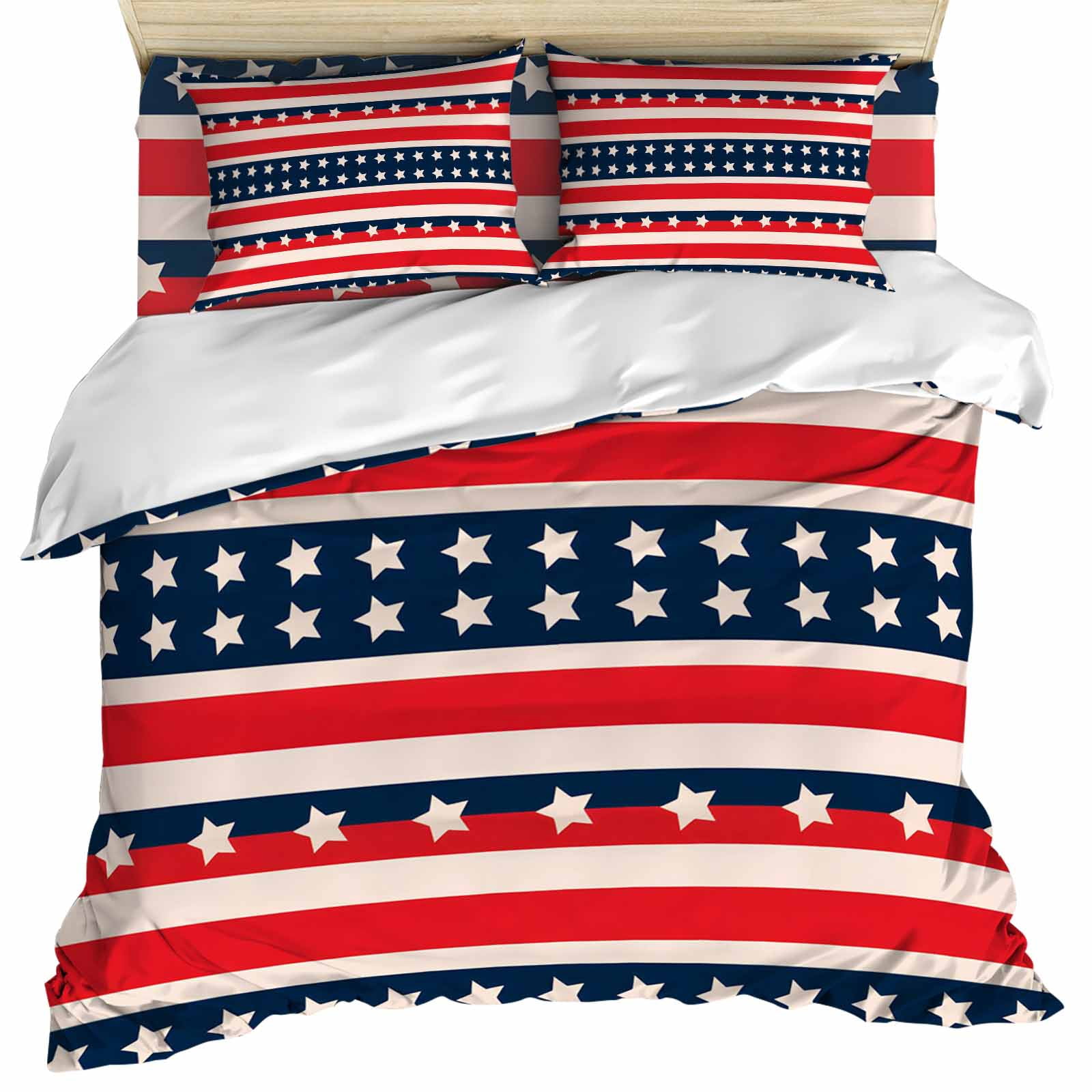 4th of July Set of 4 Bedding Quilt Covers, Independence Day Patriotic ...