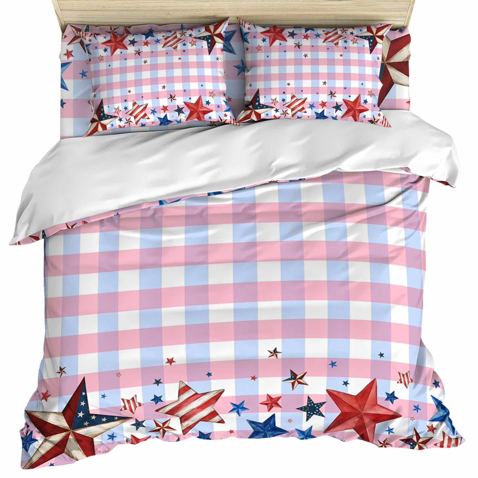 4th of July Set of 4 Bedding Quilt Covers, Independence Day Star ...