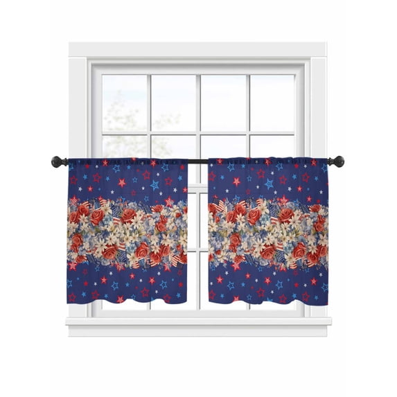 4th of July Sheer Curtains 2 Panels Set Independence Day Sheer Window ...