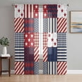 4th of July Sheer Curtains 63 Inch Length 2 Panels, Retro Independence ...