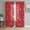 4th of July Sheer Curtains 72 Inch Length 2 Panels Set, Red ...