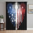 4th of July Sheer Curtains 96 Inch Length 2 Panels Set, Independence ...