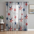 4th of July Sheer Curtains 96 Inch Length 2 Panels Set, Independence ...